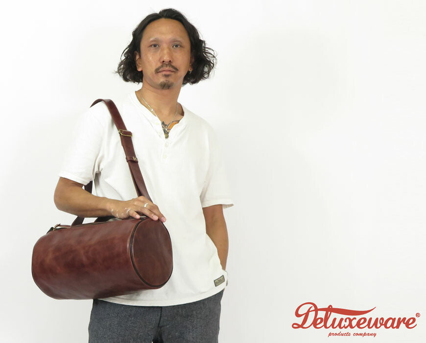 デラックスウェア DELUXEWARE 蜜蝋キップレザー ドラムバッグ BOX BAG
